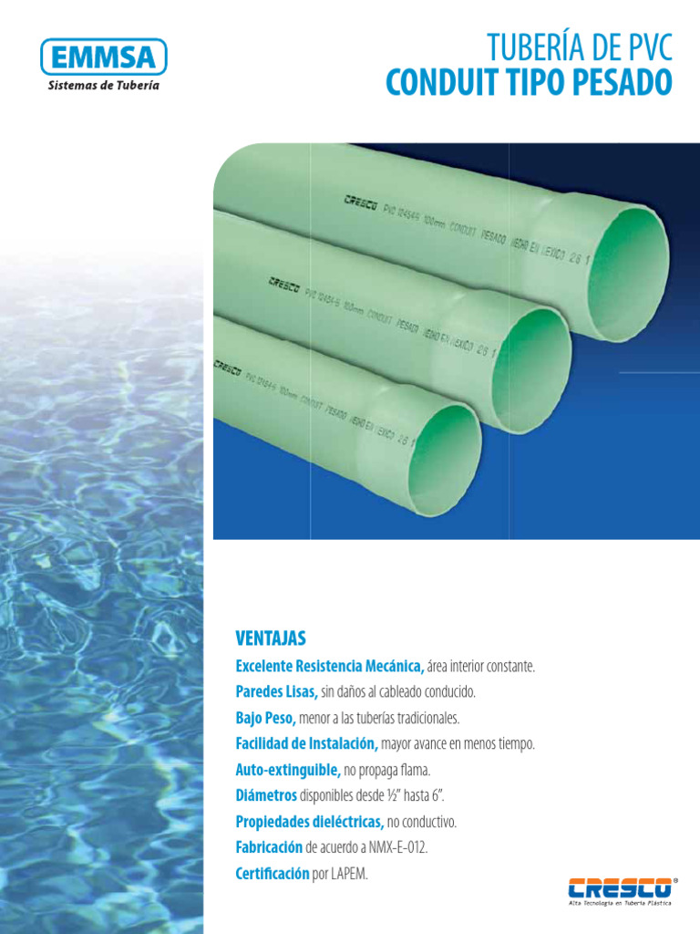 Ficha Tecnica 1 Tuberia-Conduit | PDF | Tubería (transporte de fluidos ...