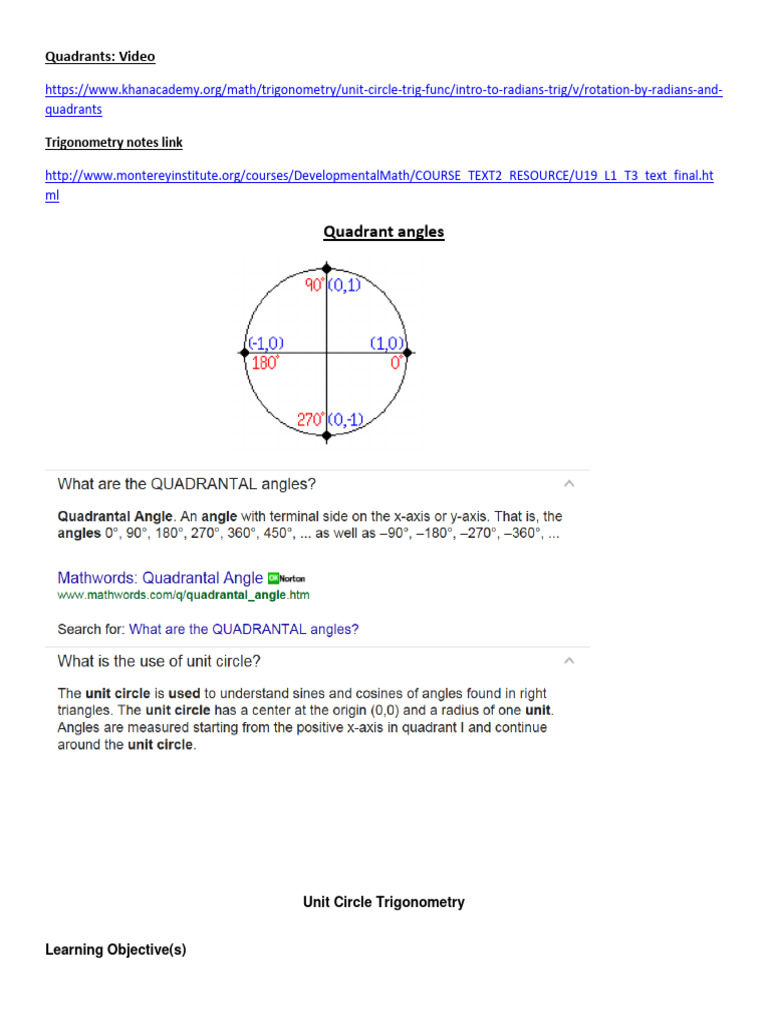 Trigonometry Notes and Videos | PDF | Trigonometric Functions | Triangle