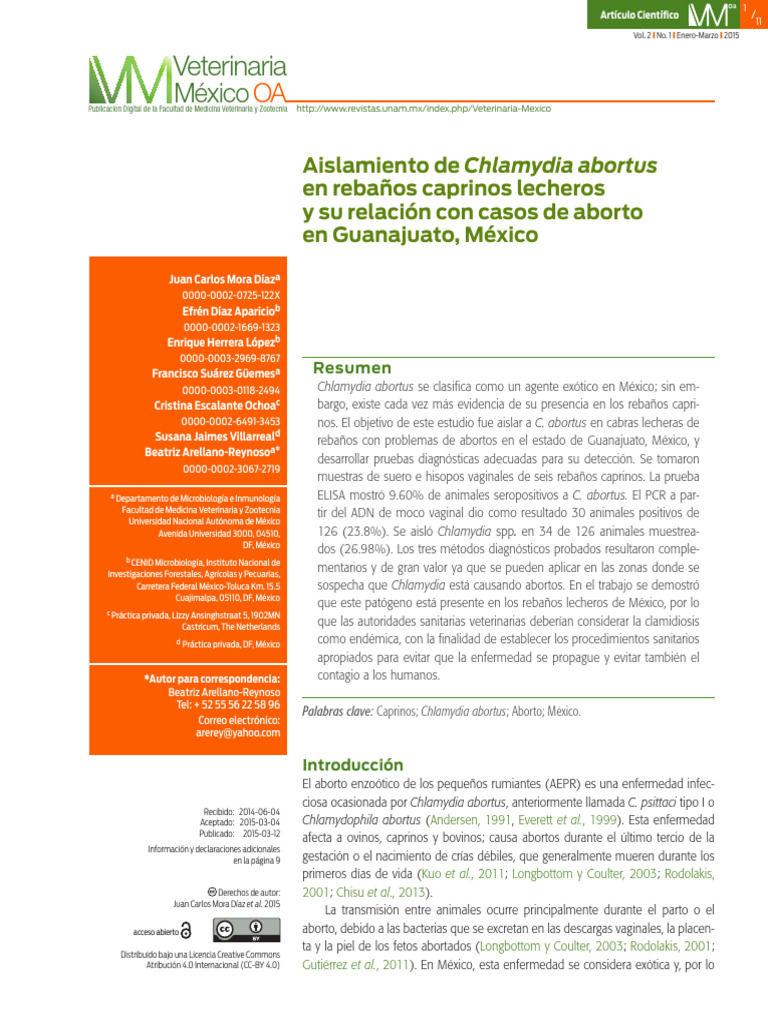 Chlamydia abortus en cabras lecheras | PDF | Reacción en cadena de la polimerasa ...