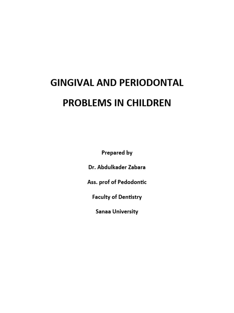 Gingival Issues in Children | PDF | Periodontology | Candidiasis