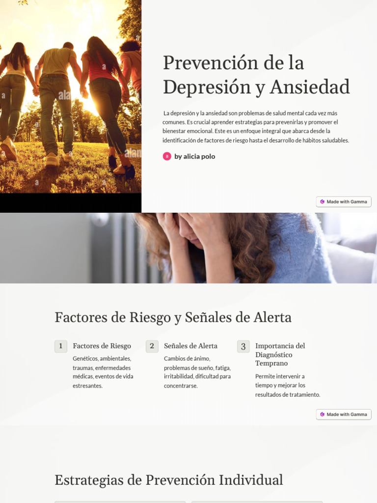 Prevencion de La Depresion y Ansiedad | PDF | Salud mental | Ansiedad
