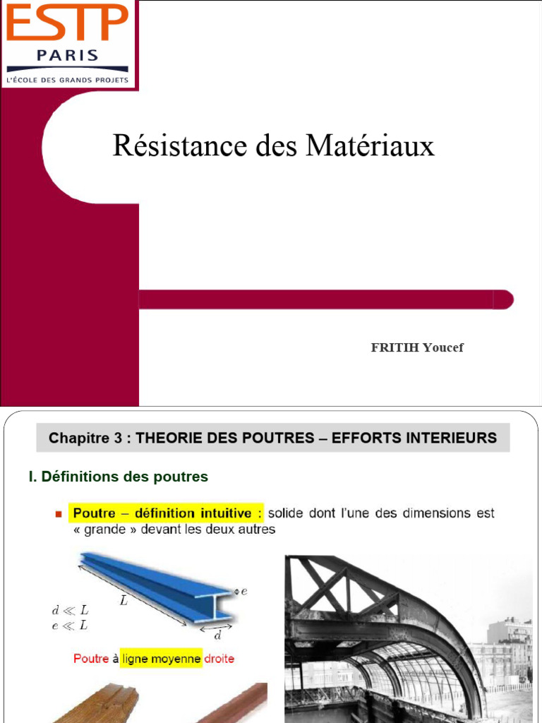 CHP 3 - Theorie Des Poutre - Efforts Internes | PDF | Résistance des matériaux | Physique