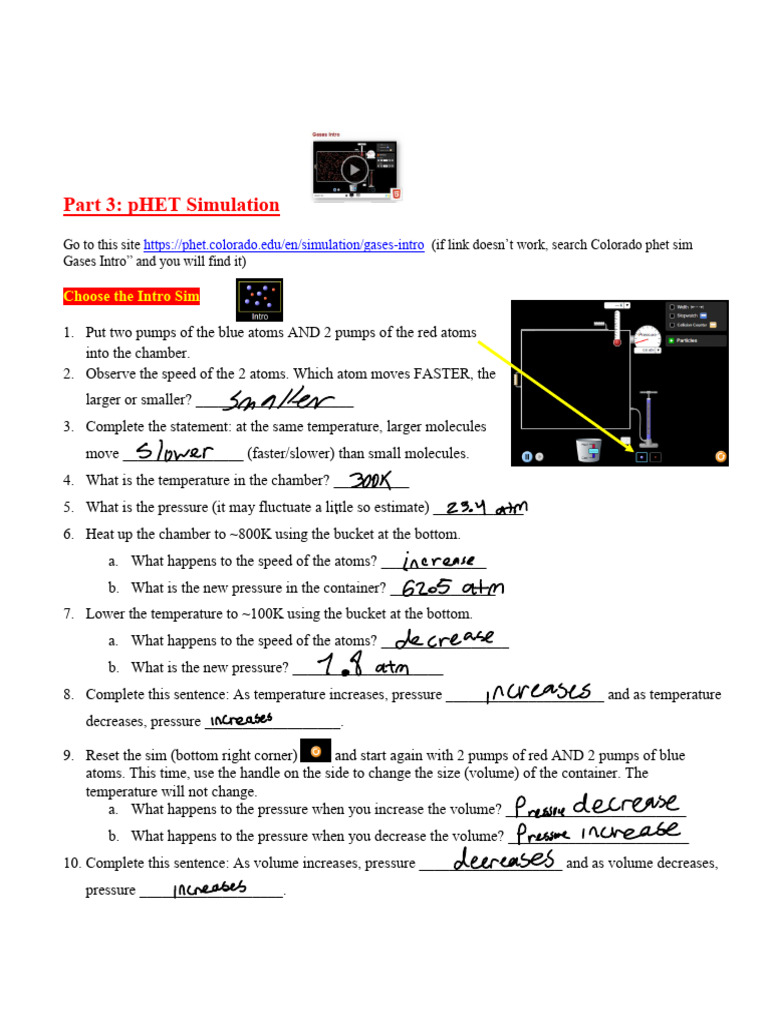 Gas Law Lab 2021 EDIT | PDF | Temperature | Pressure