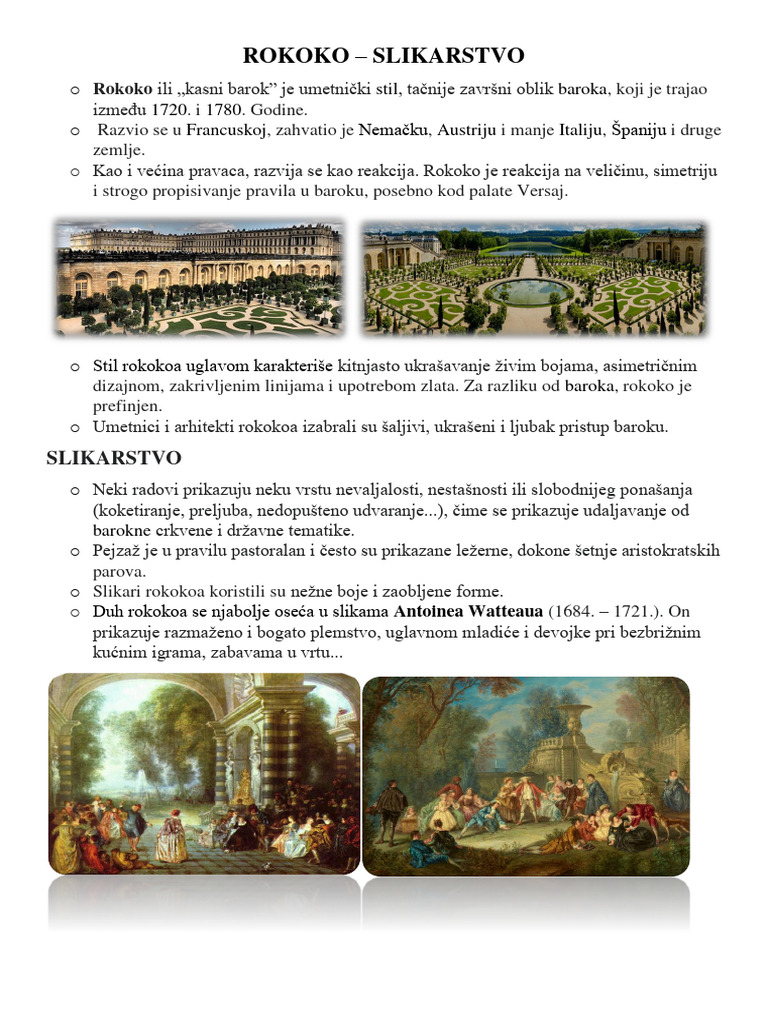 Rokoko - slikarstvo | PDF