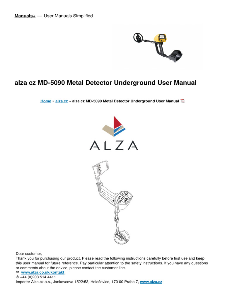 MD 5090 Metal Detector Underground Manual | PDF | Headphones | Electricity