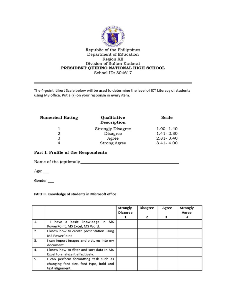 GRP 2 Survey Questionnaire | PDF | Microsoft Word | Microsoft Power Point