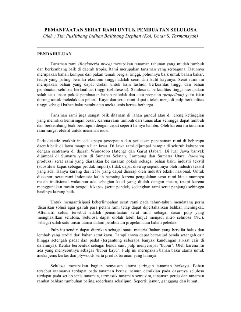 Manfaat dan Penggunaan Serat Rami | PDF | Griya & Taman | Sains ...
