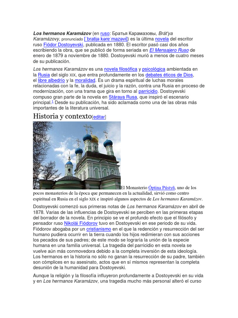 Los Hermanos Karamázov | PDF | Los hermanos Karamazov