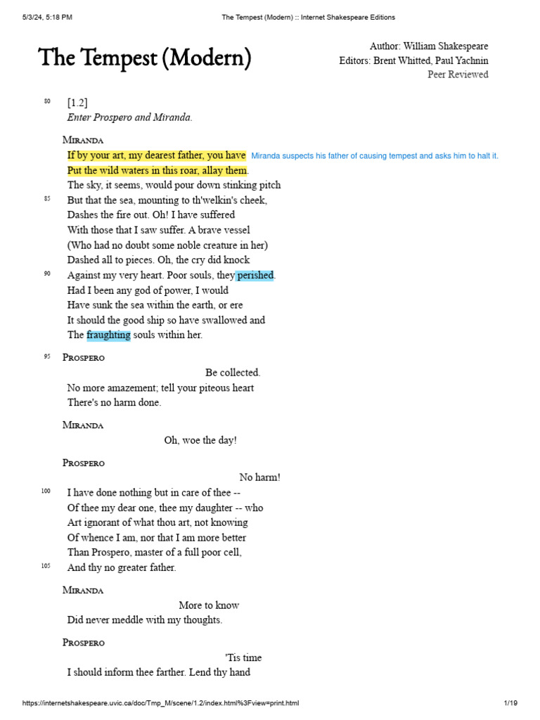 The Tempest (Modern) | PDF | The Tempest