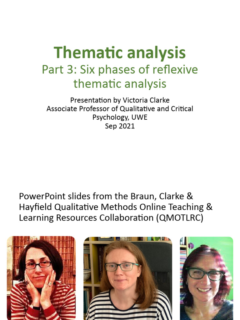 Thematic Analysis Braun Et Al PART 3 SLIDES | PDF | Science | Methodology