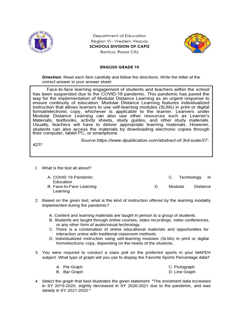English 10 Test Items | PDF | Types Of Volcanic Eruptions | Distance ...