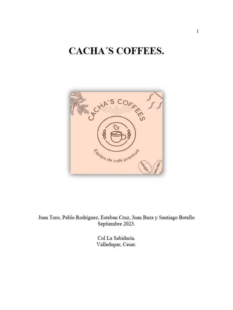 Cacha S Coffees | PDF | café | Iniciativa empresarial