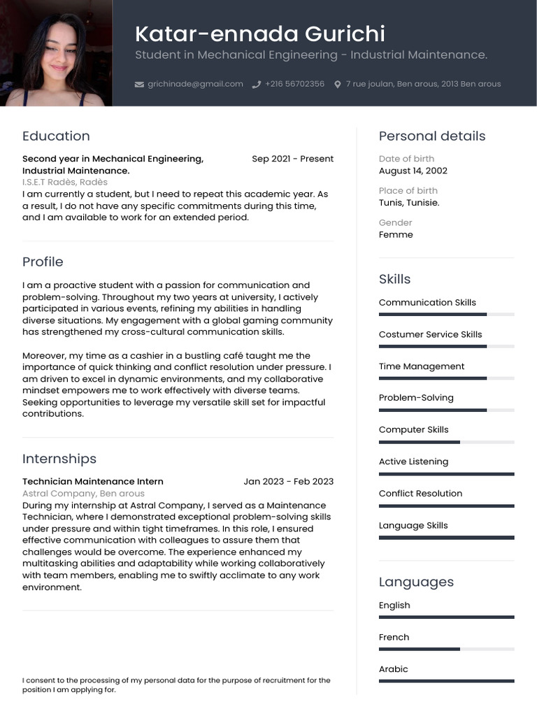 Resume Katar-Ennada Gurichi | PDF