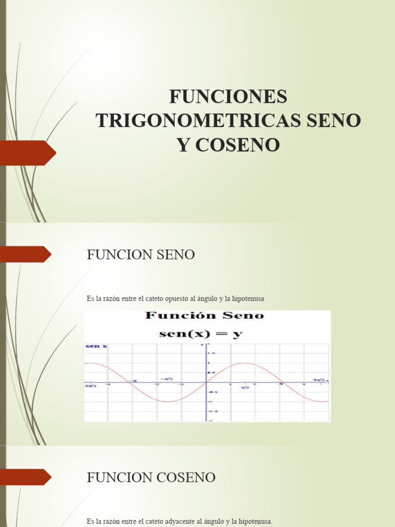 Funciones Trigonometricas Seno y Coseno | PDF | Métodos y materiales de ...