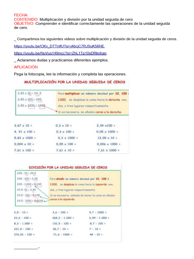 S.d.n°2 Multiplos y Divisores - 6° - 24 | PDF | División (Matemáticas ...