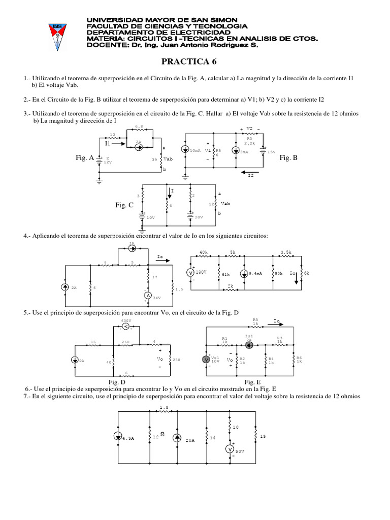 TP6 Superposicion | PDF | Red eléctrica | Ingeniería Electrónica
