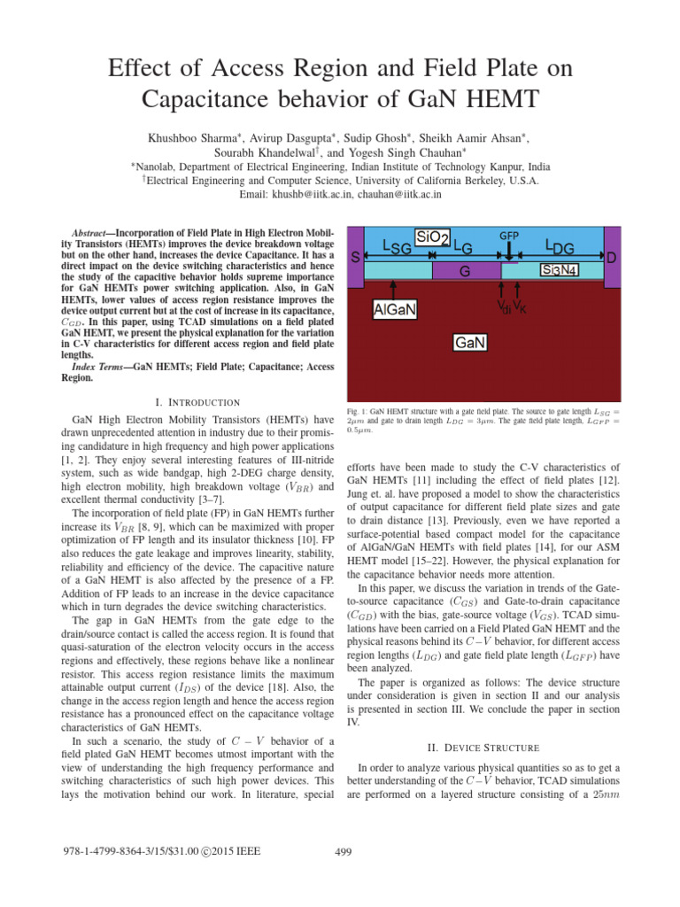 Sharma 2015 | PDF | Field Effect Transistor | Capacitor