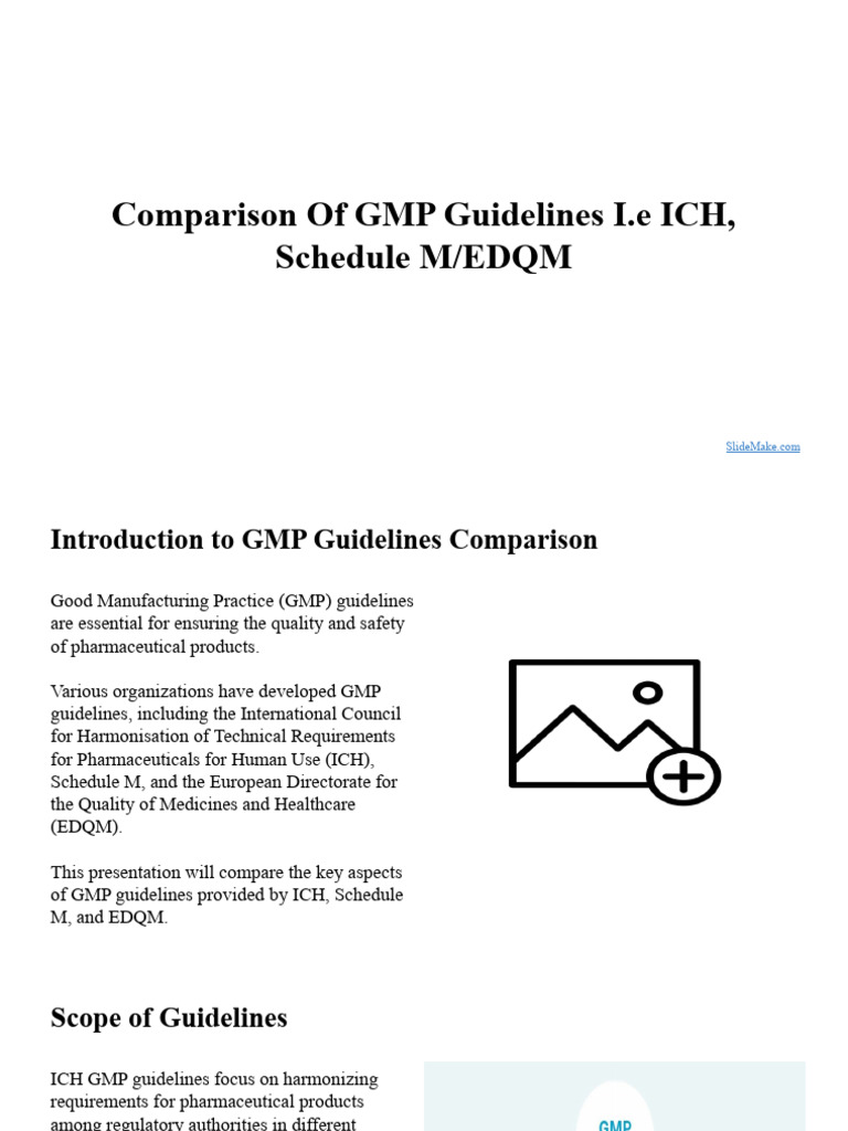 GMP Guidelines: ICH, Schedule M, EDQM Comparison | PDF