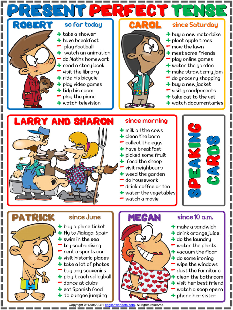 Present Perfect Tense Worksheet | PDF