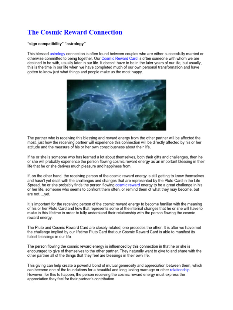 The Cosmic Reward Connection | PDF | Social Psychology | Behavioural ...