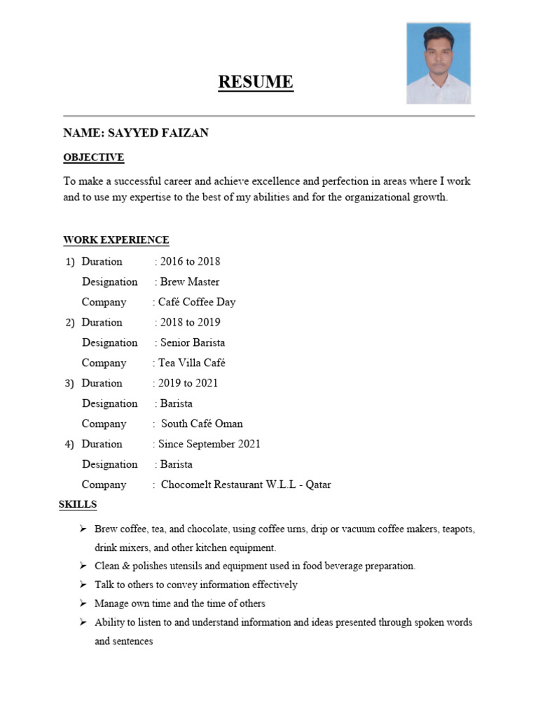 SAYYED FAIZAN RESUME Compressed | PDF