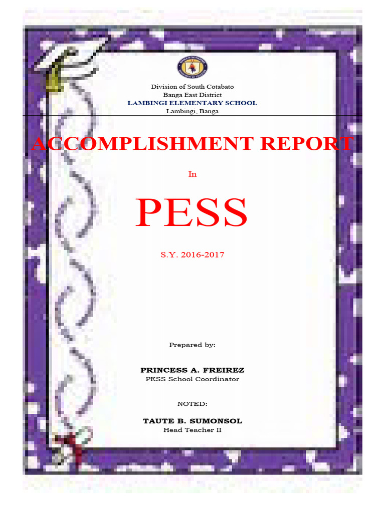 PESS Accomplishment REPORT 2016 | PDF | Sports