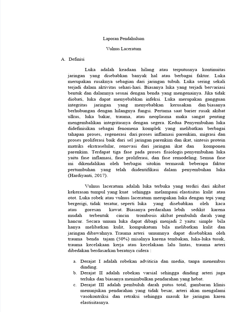 Definisi dan Penanganan Vulnus Laceratum | PDF | Sains & Matematika