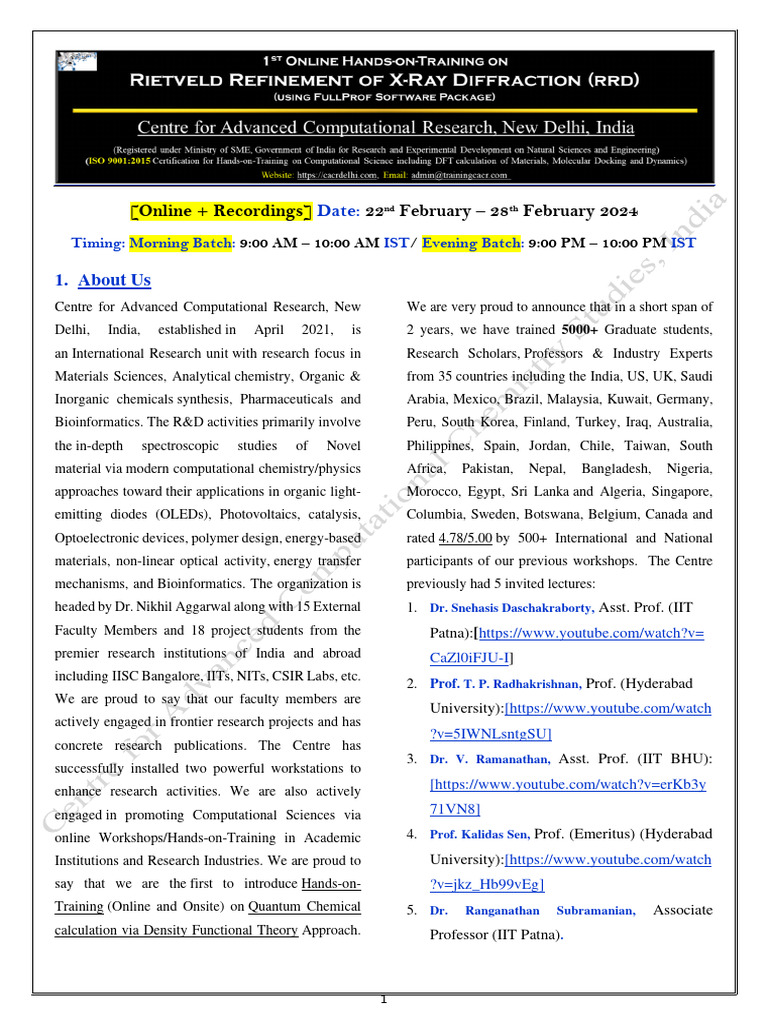 (Brochure) 1st RRD (2024 - 25) | PDF | Building Engineering | Crystallography