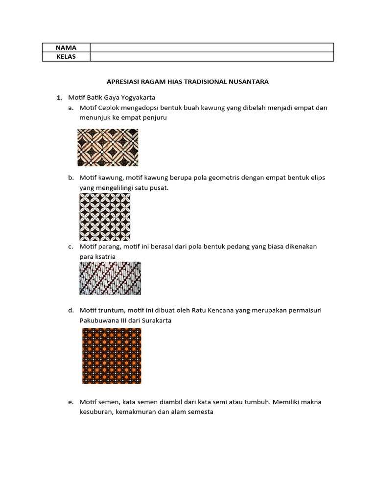 APRESIASI RAGAM HIAS TRADISIONAL NUSANTARA | PDF