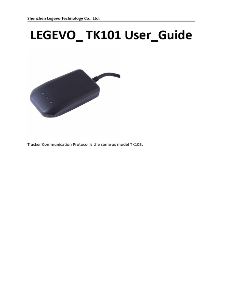 LEGEVO - TK101 - Datasheet and Guide | PDF | General Packet Radio Service | Telephone