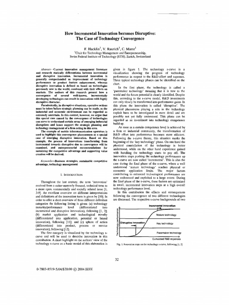 How Incremental Innovation Becomes Disruptive The Case of Techno | PDF ...
