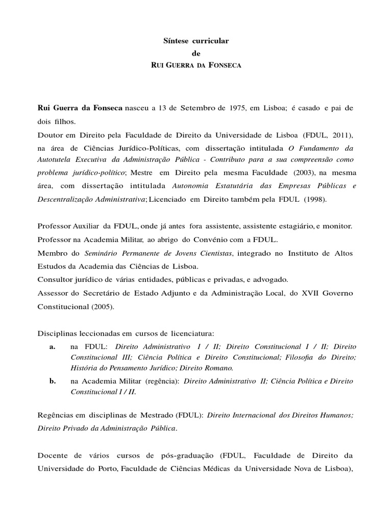 CAAD-CV-Rui Guerra Da Fonseca | PDF | Portugal | Lisboa