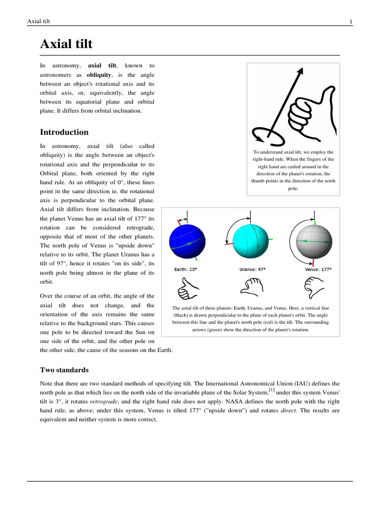Axial tilt | PDF | Rotation | Astrometry