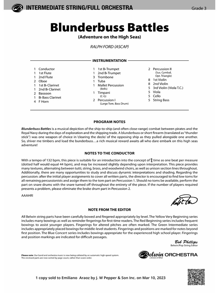 Blunderbuss Battles Score | PDF