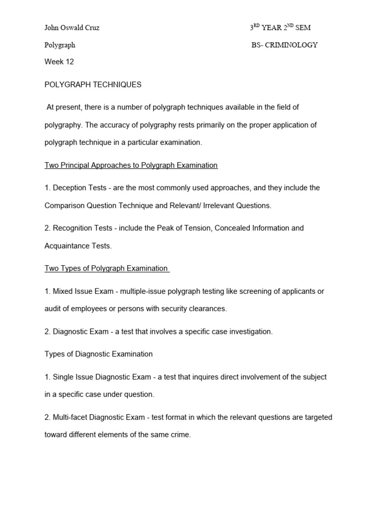 Week 12 POLYGRAPH | PDF | Polygraph