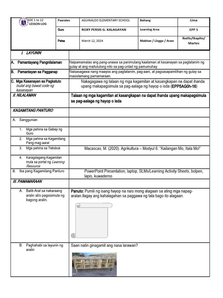 Agri5.epp Q3 Week 7 March 11 | PDF