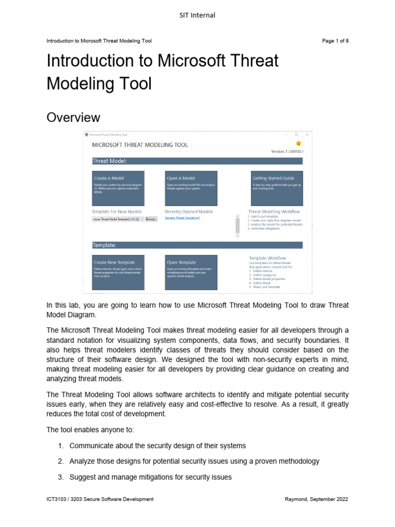 X03 - Microsoft Threat Modeling Tool - 2023 | PDF | Computer Security ...