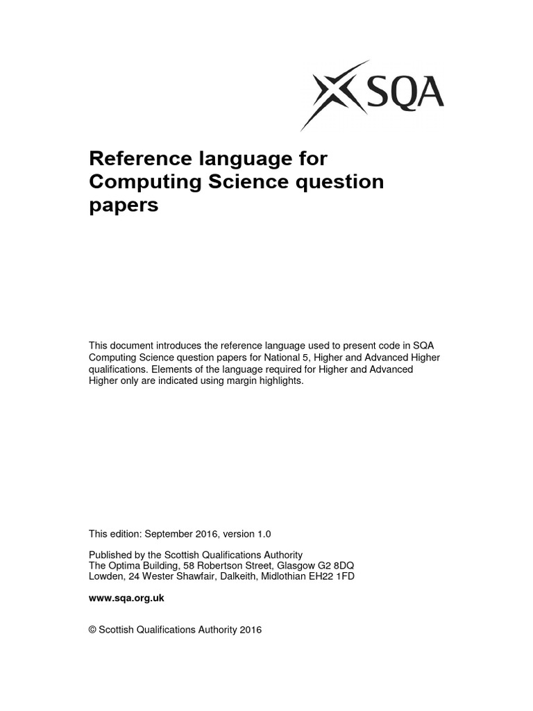 Reference Language For Computing Science Sep2016 | PDF | Inheritance ...