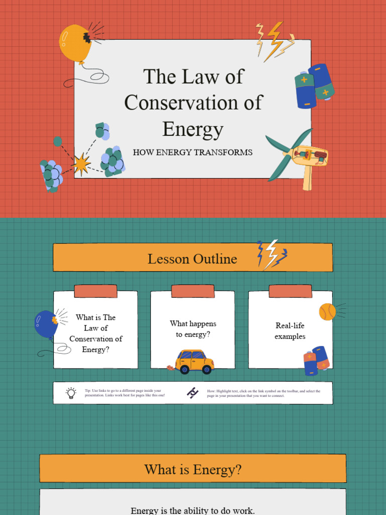 The Law of Conservation of Energy Science Presentation in Red White ...