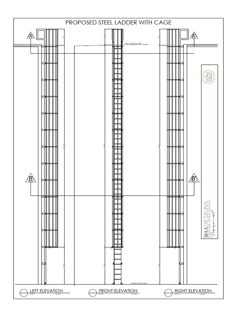 Proposed Ladder With Cage Shop Drawing 04-02-2024 | PDF | Ladder ...