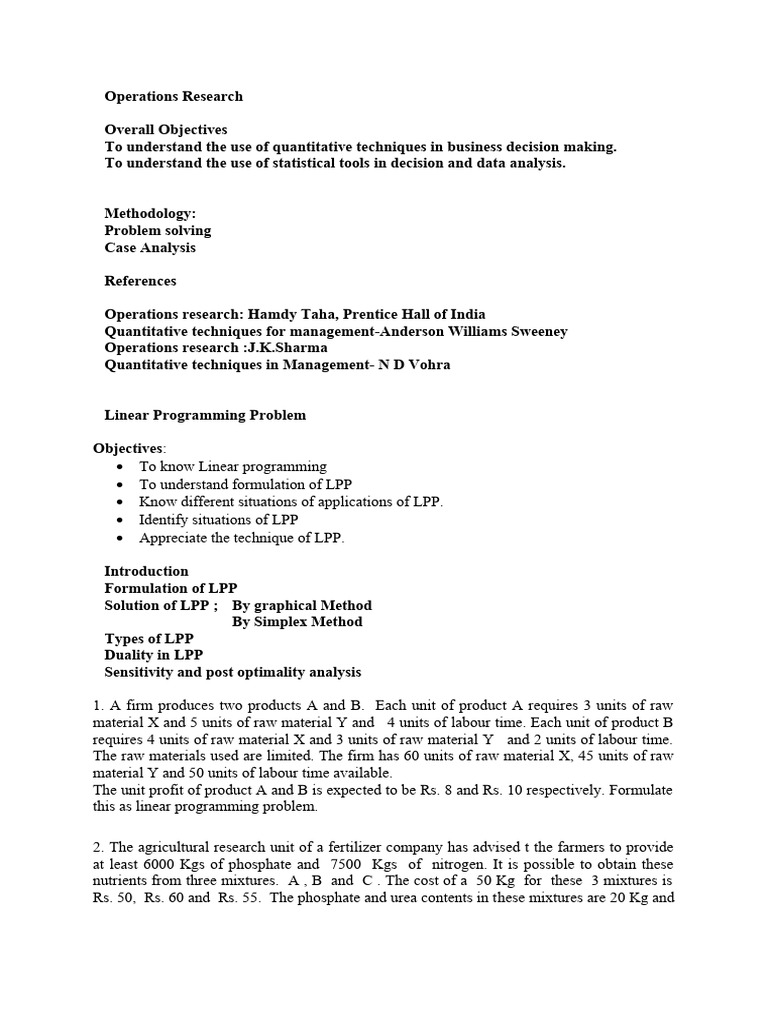 Linear Programming Formulation Pdf Bonds Finance Advertising