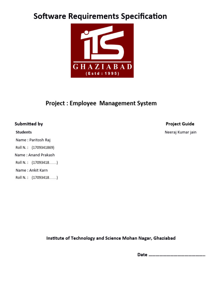 Employee Management System SRS | PDF | Databases | Relational Database
