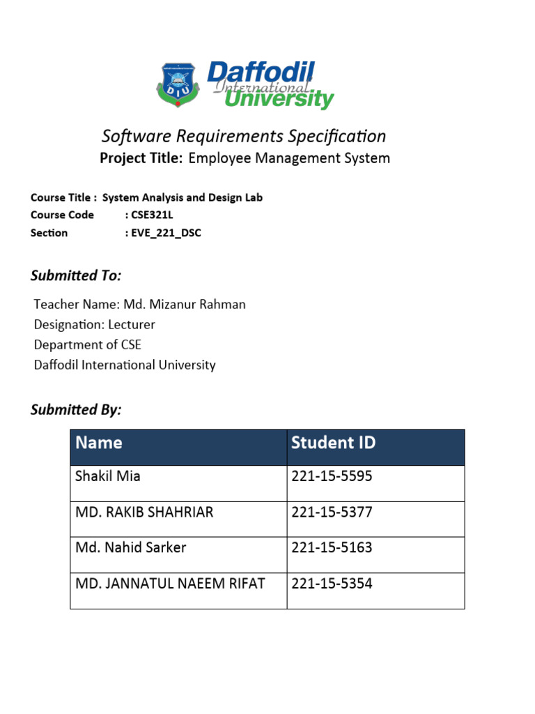 Ilide - Info Employee Management System Srs PR | PDF | Databases | Php