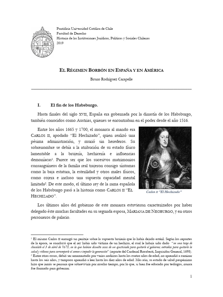 El Regimen Borbon en Espana y en America | PDF | Imperio español | España