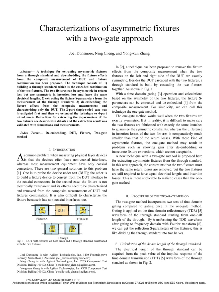 Asymmetric Fixture Extraction Technique | PDF | Information And ...