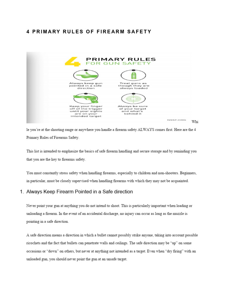4 Primary Rules of Firearm Safety | PDF | Semi Automatic Firearm | Firearms