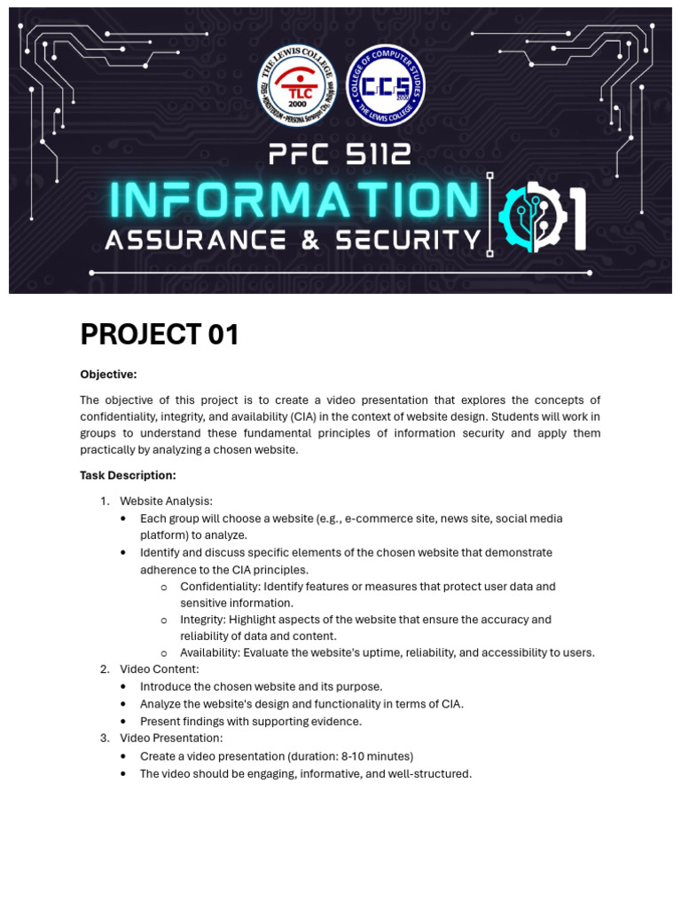 PFC 5112-A Project 01 | PDF | Information Security | You Tube