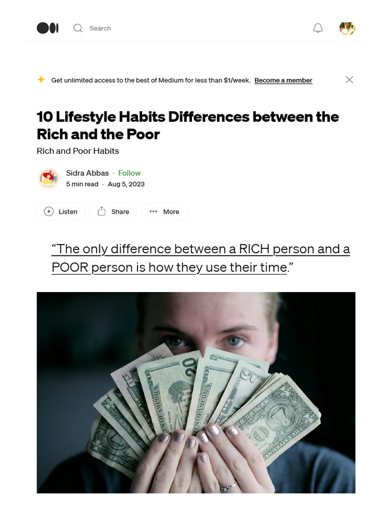 Rich vs. Poor: Lifestyle Habits Explained | PDF | Poverty | Poverty ...