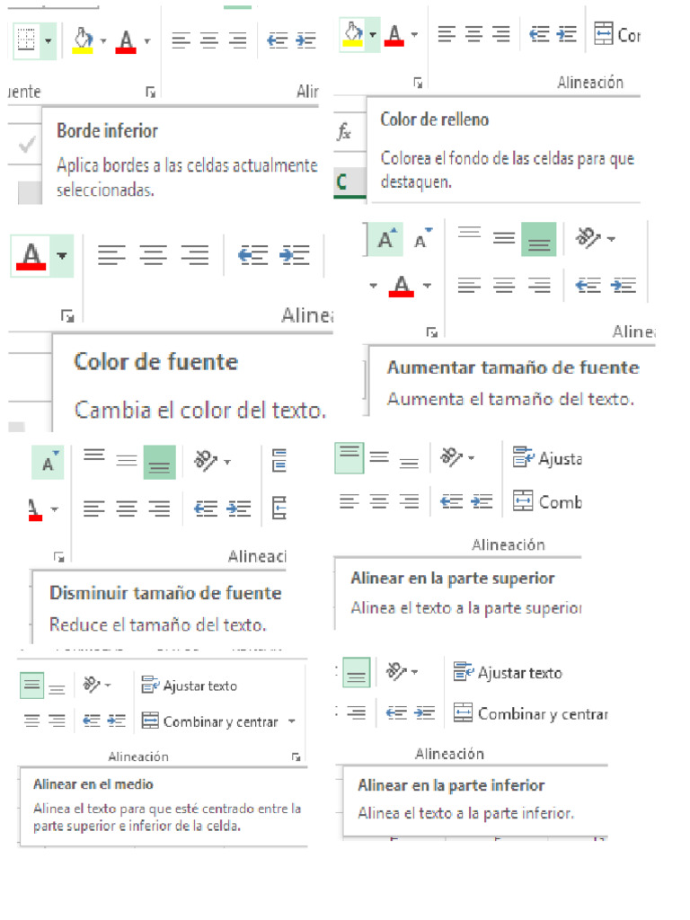 Funciones de La Pestaña Inicio Excel | PDF