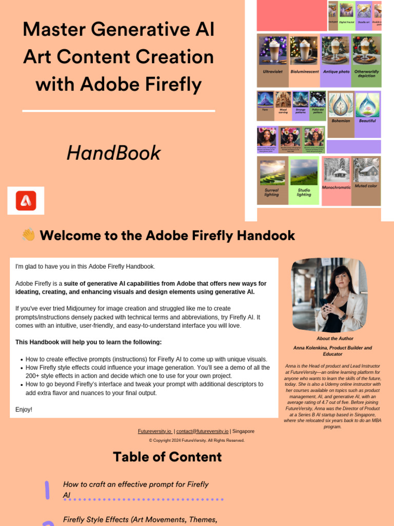 Generative AI Art Content Creation With Adobe Firefly Handbook | PDF | Paintings | Artificial ...